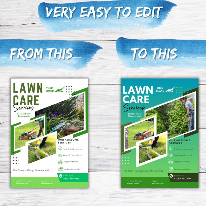 Lawn Care Flyer Template | Landscaping Services Promotional Ad | Garden ...