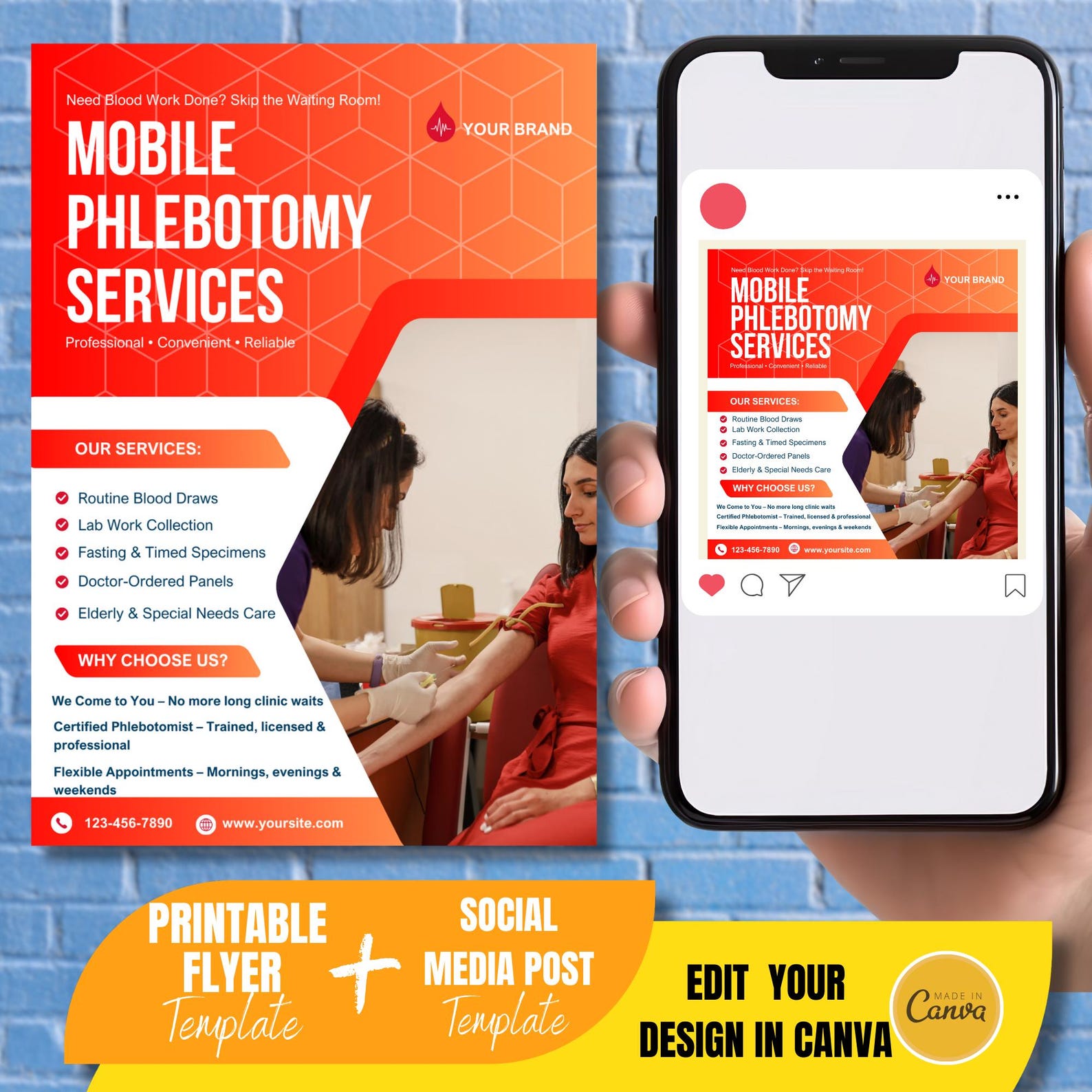 Mobile Phlebotomy Flyer Template: Healthcare Marketing Design (canva ...
