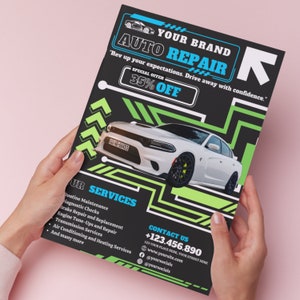 Auto Repair Shop Flyer Template: Editable Canva Layout (digital ...