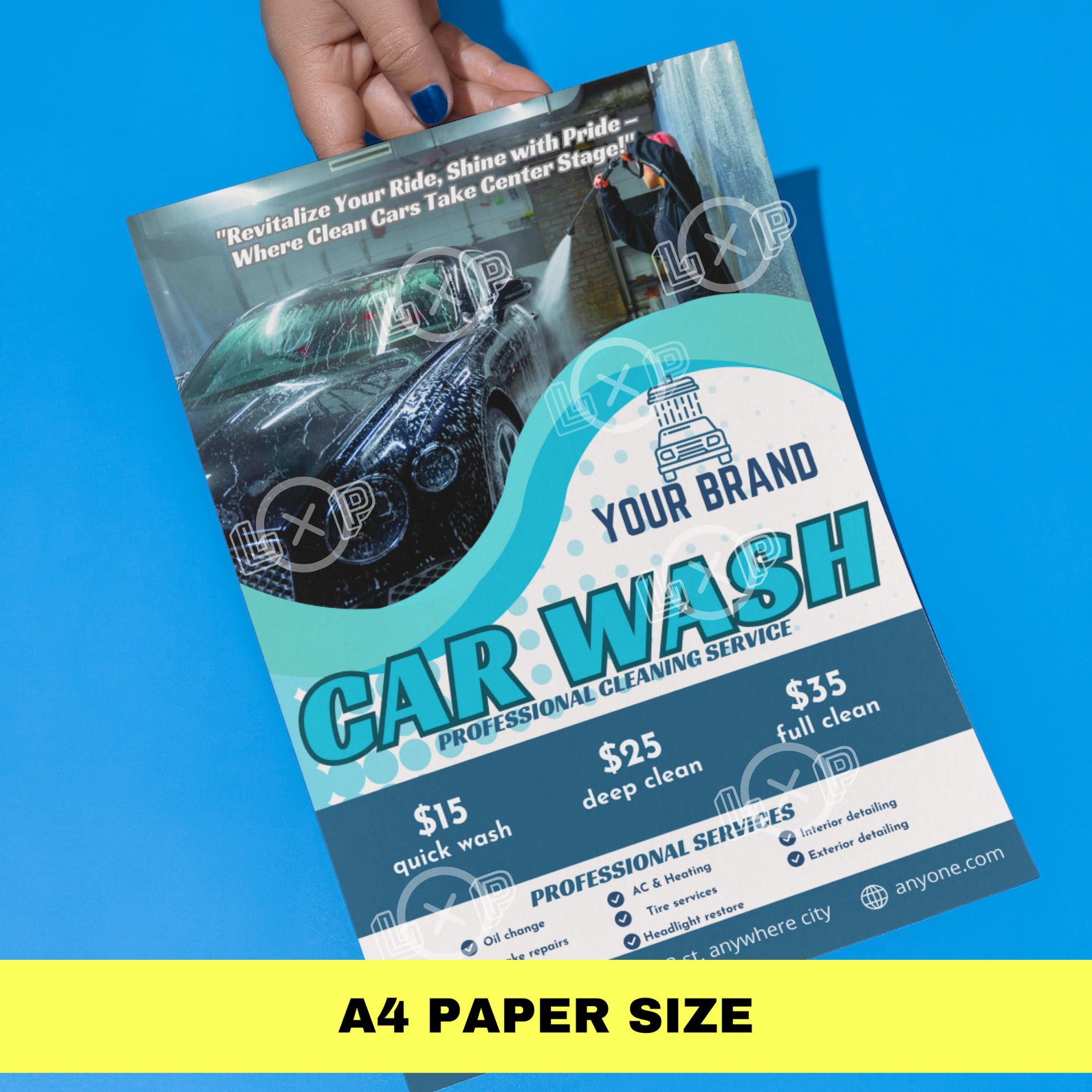 Professional Car Wash Promotion - DIY Flyer Template - Instant Digital ...