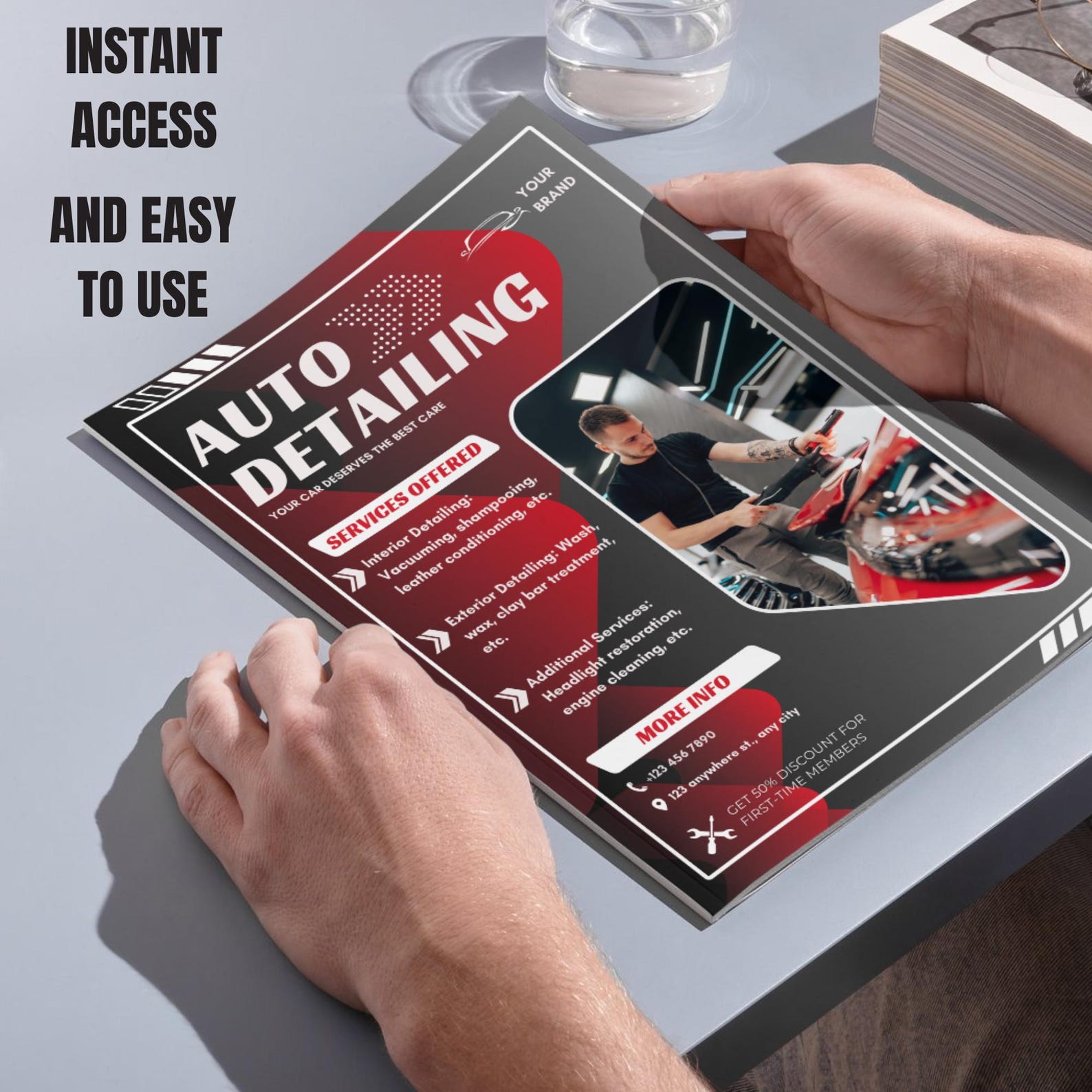 Professional Auto Detailing Services Flyer Template Design ...