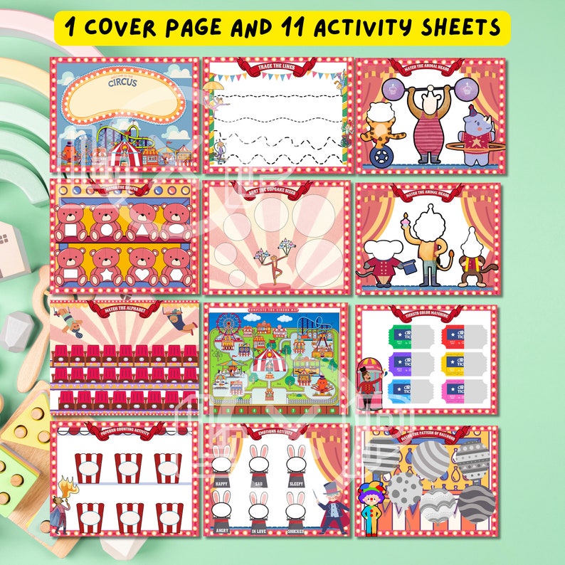 Circus Theme Kid's Busy Book, Printable Digital Download. Pre School ...