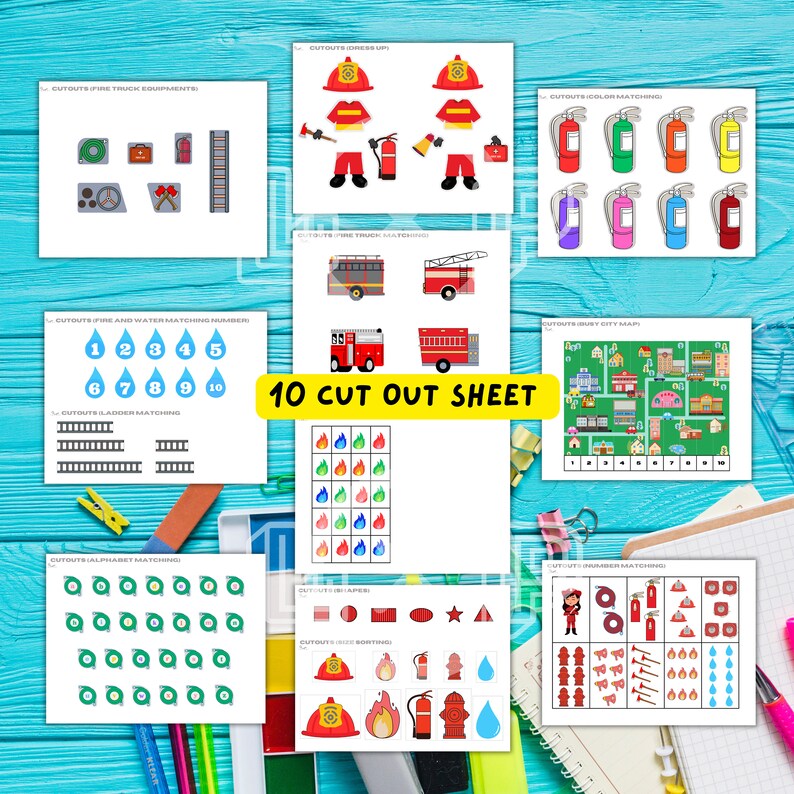 Firefighter Theme Busy Book, Digital Download PDF File. Pre School ...