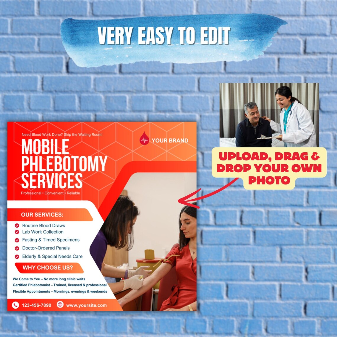 Mobile Phlebotomy Flyer Template: Healthcare Marketing Design (canva ...