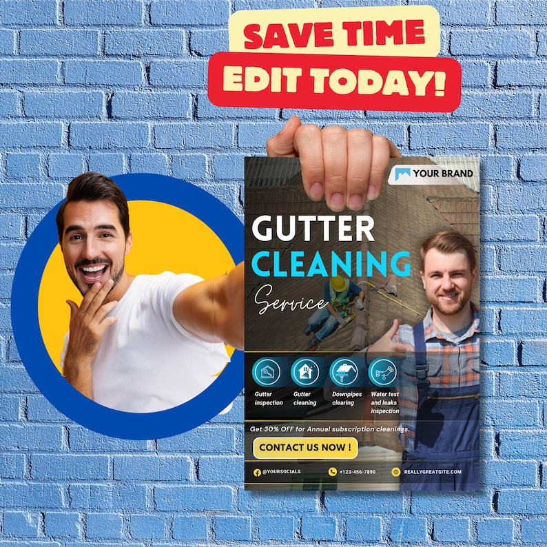 Gutter Cleaning Services Flyer Template. Social Media Posting Flyer for ...