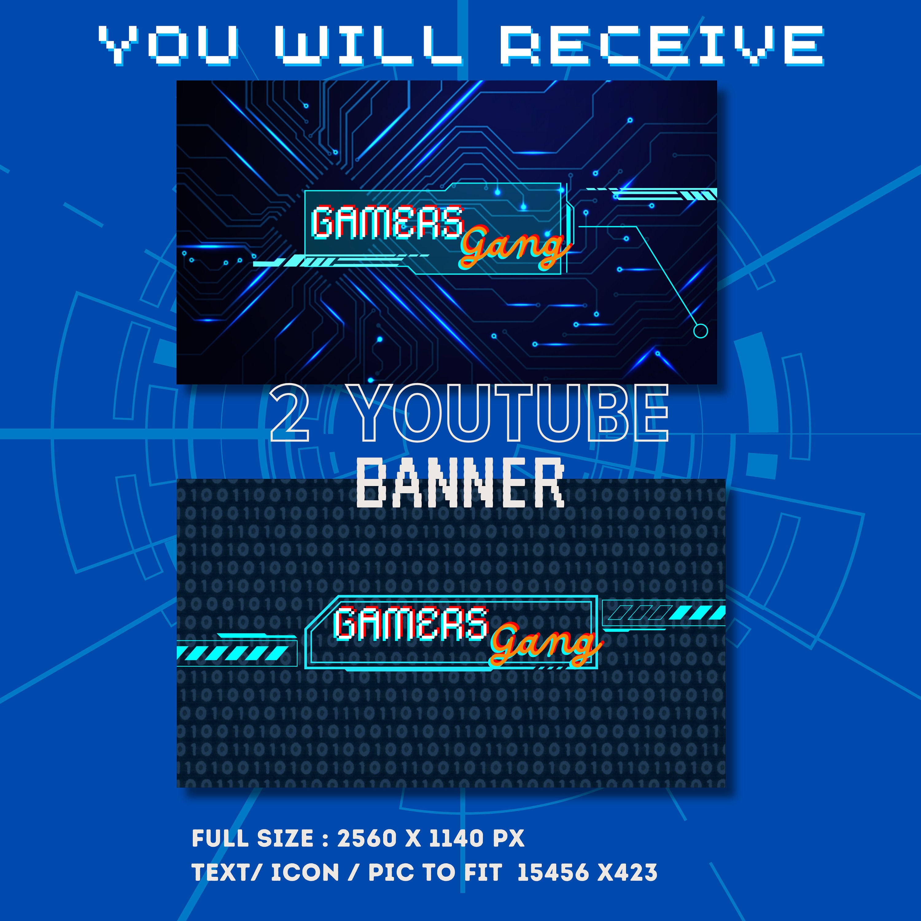 Youtube Gaming Channel Branding Kit Template. Canva Template Youtube ...