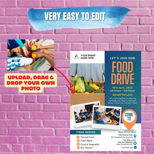 Food Drive Flyer & Social Media Post: Editable Canva Template - Etsy