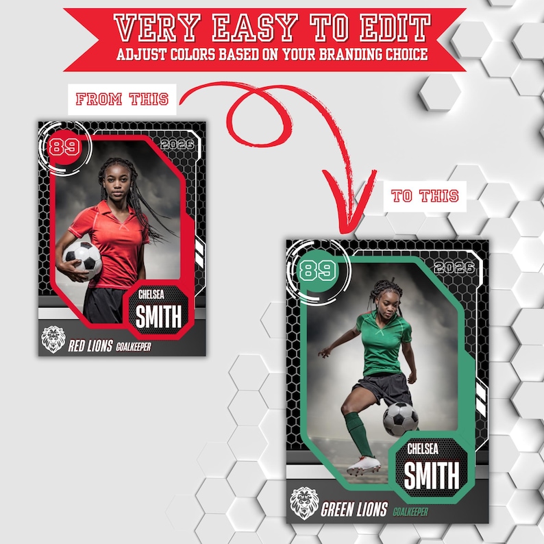 Editable Soccer Trading Card Template | Sports Card Design | Football ...