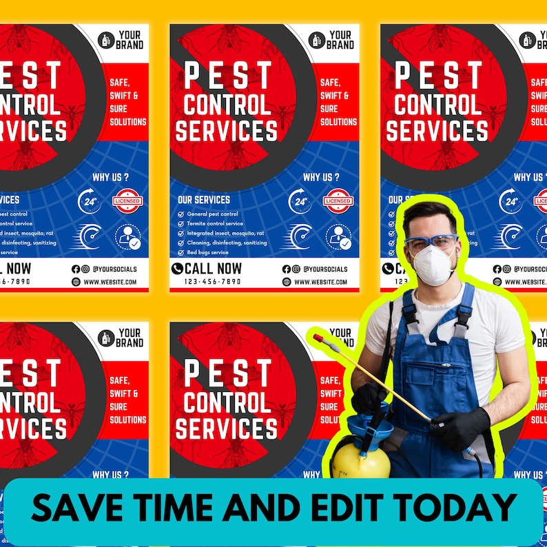 Pest Control Services Flyer Template: Customizable Canva Design ...