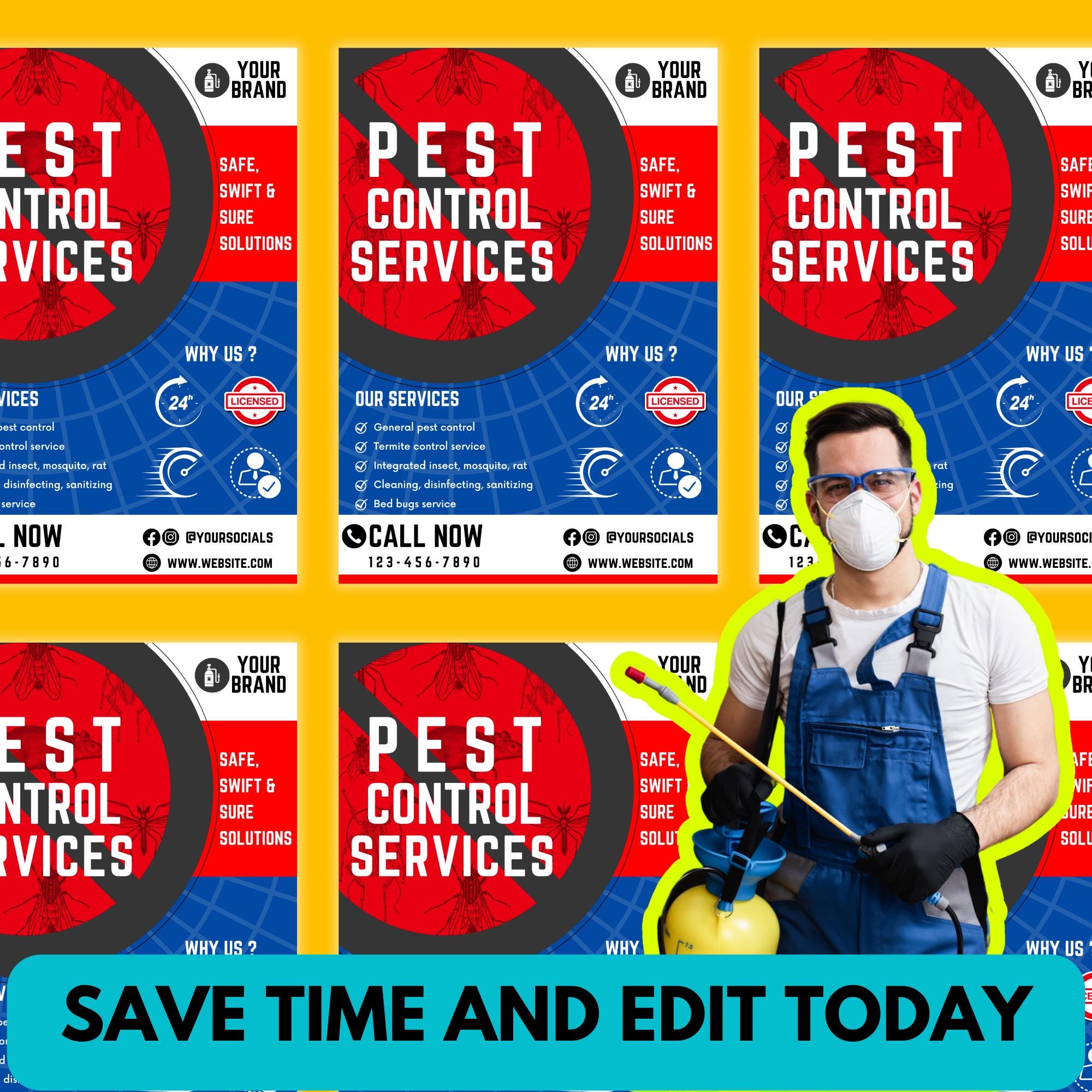 Pest Control Services Flyer Template: Customizable Canva Design ...