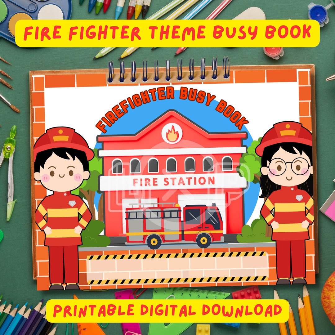 Firefighter Theme Busy Book, Digital Download PDF File. Pre School ...