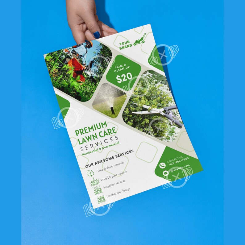 Lawn Care Services Flyer, Digital Editable Canva Template. Landscaping ...