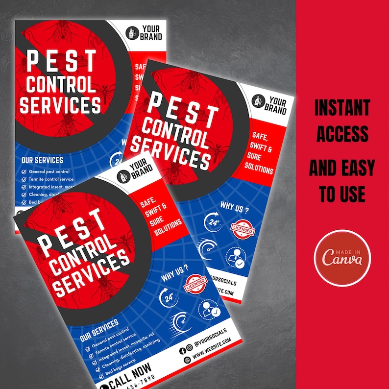 Pest Control Services Flyer Template: Customizable Canva Design ...
