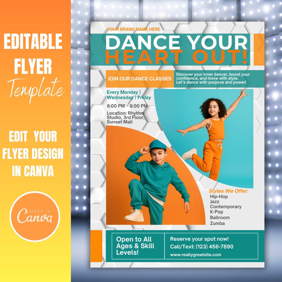 Editable Dance Camp Flyer Template | Dance Workshop Promotional Poster ...