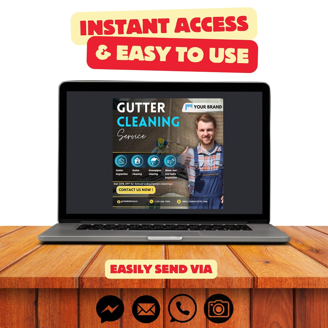 Gutter Cleaning Services Flyer Template. Social Media Posting Flyer for ...