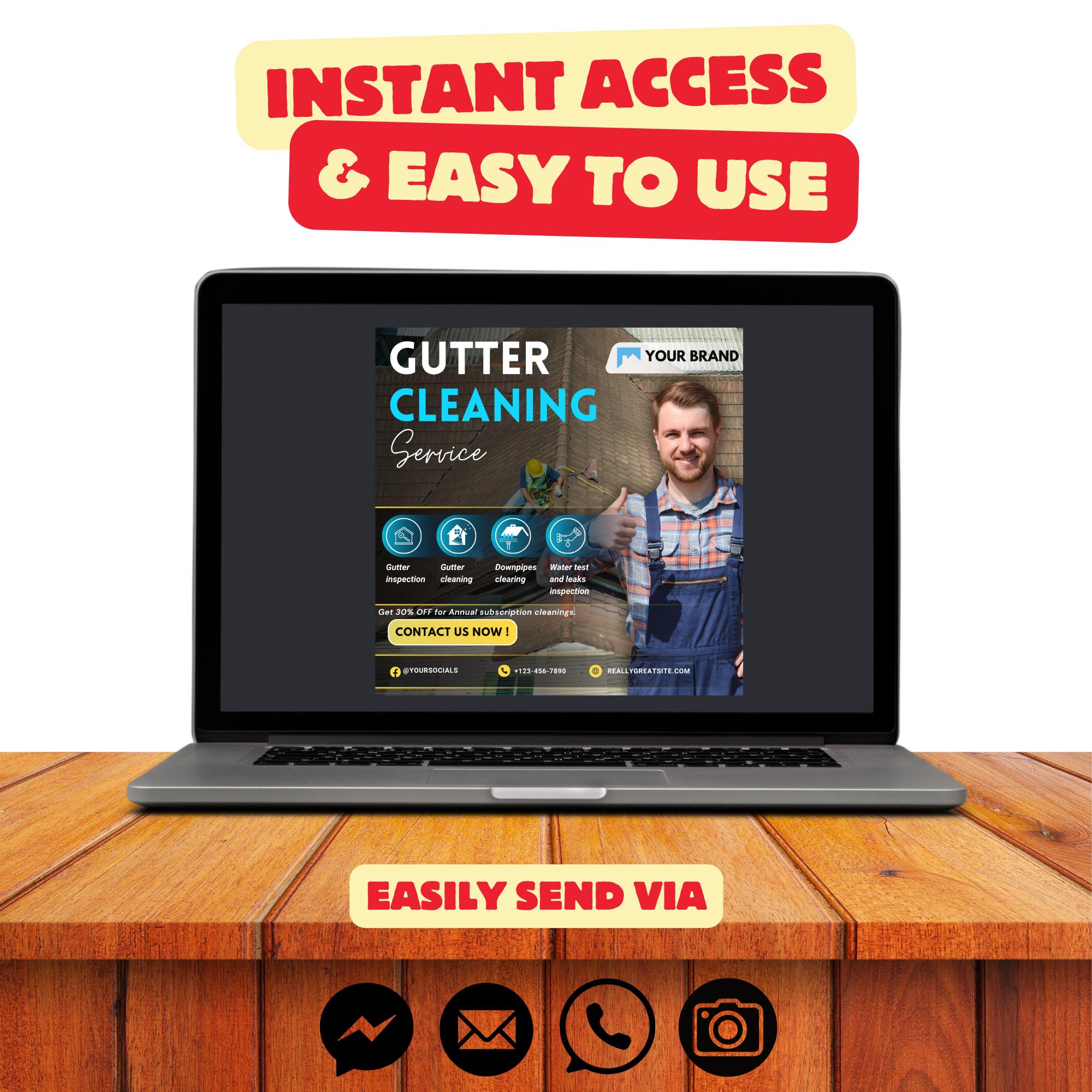 Gutter Cleaning Services Flyer Template. Social Media Posting Flyer for ...