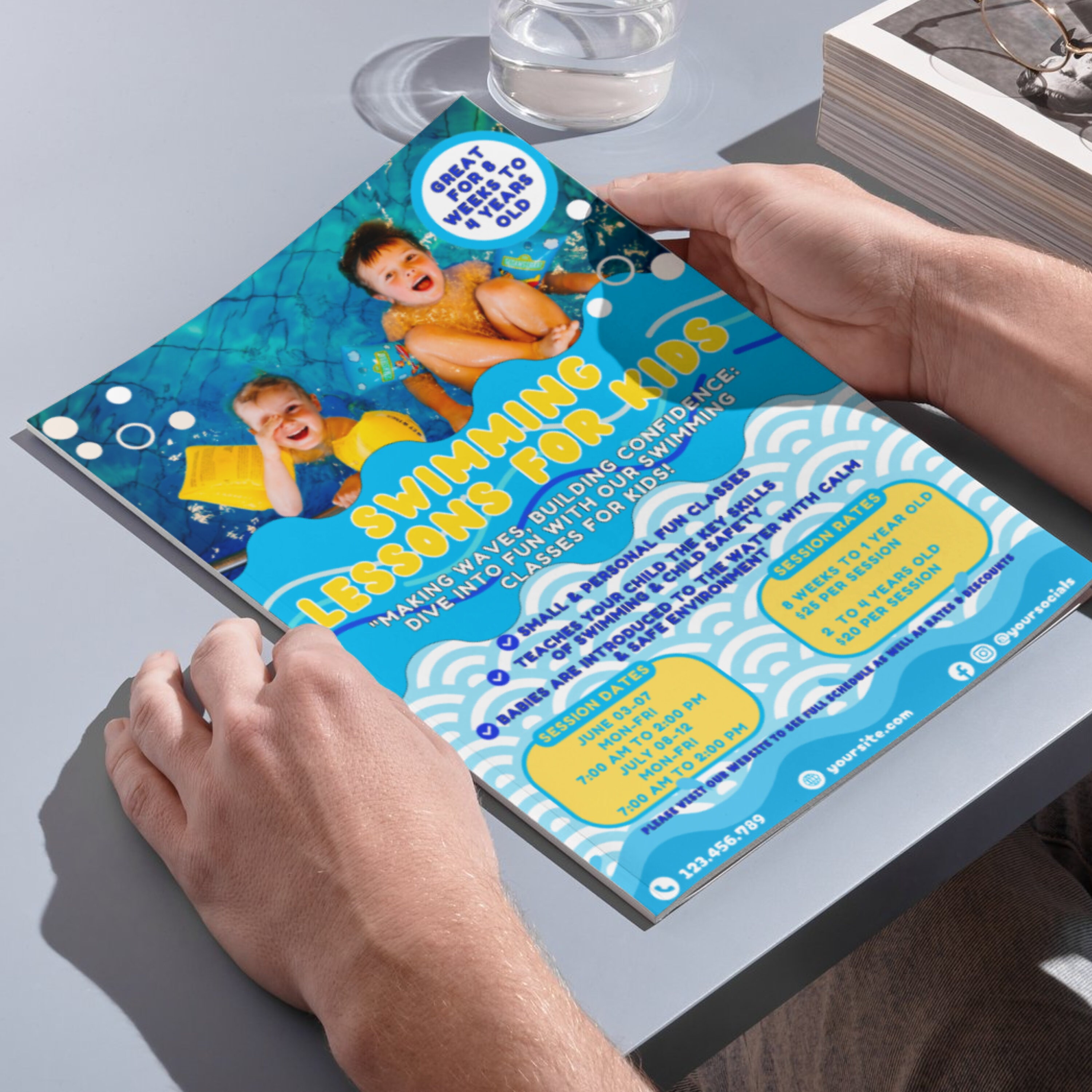 Kids Swimming Lesson Flyer Template: Editable Canva Design - Etsy