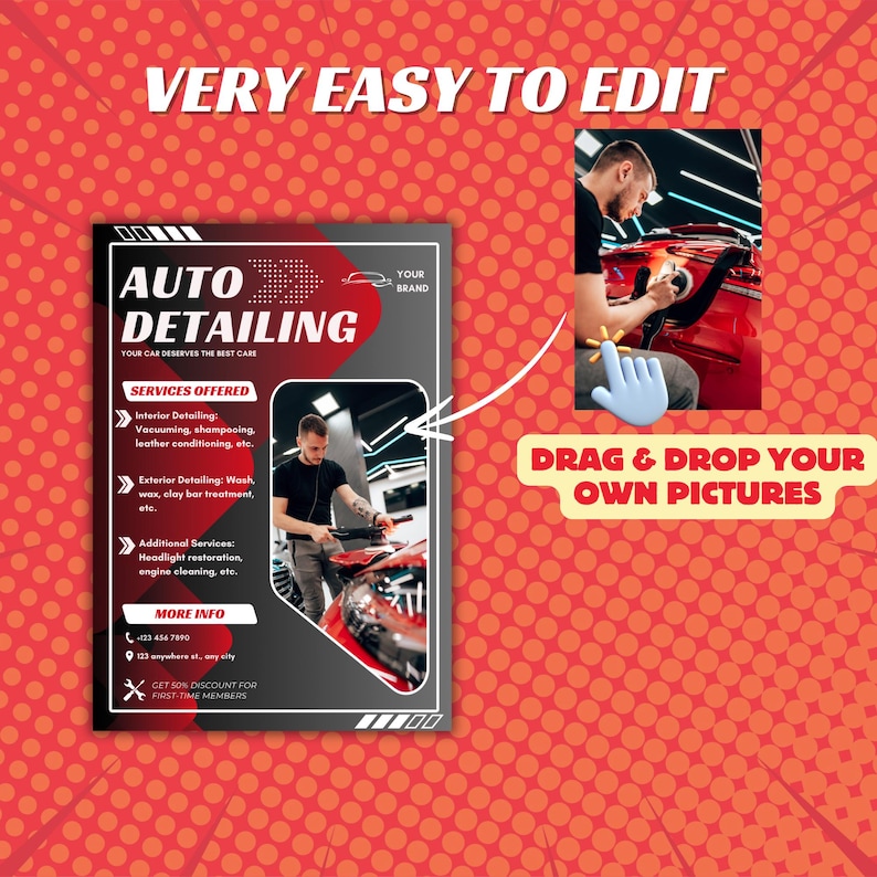 Professional Auto Detailing Services Flyer Template Design ...
