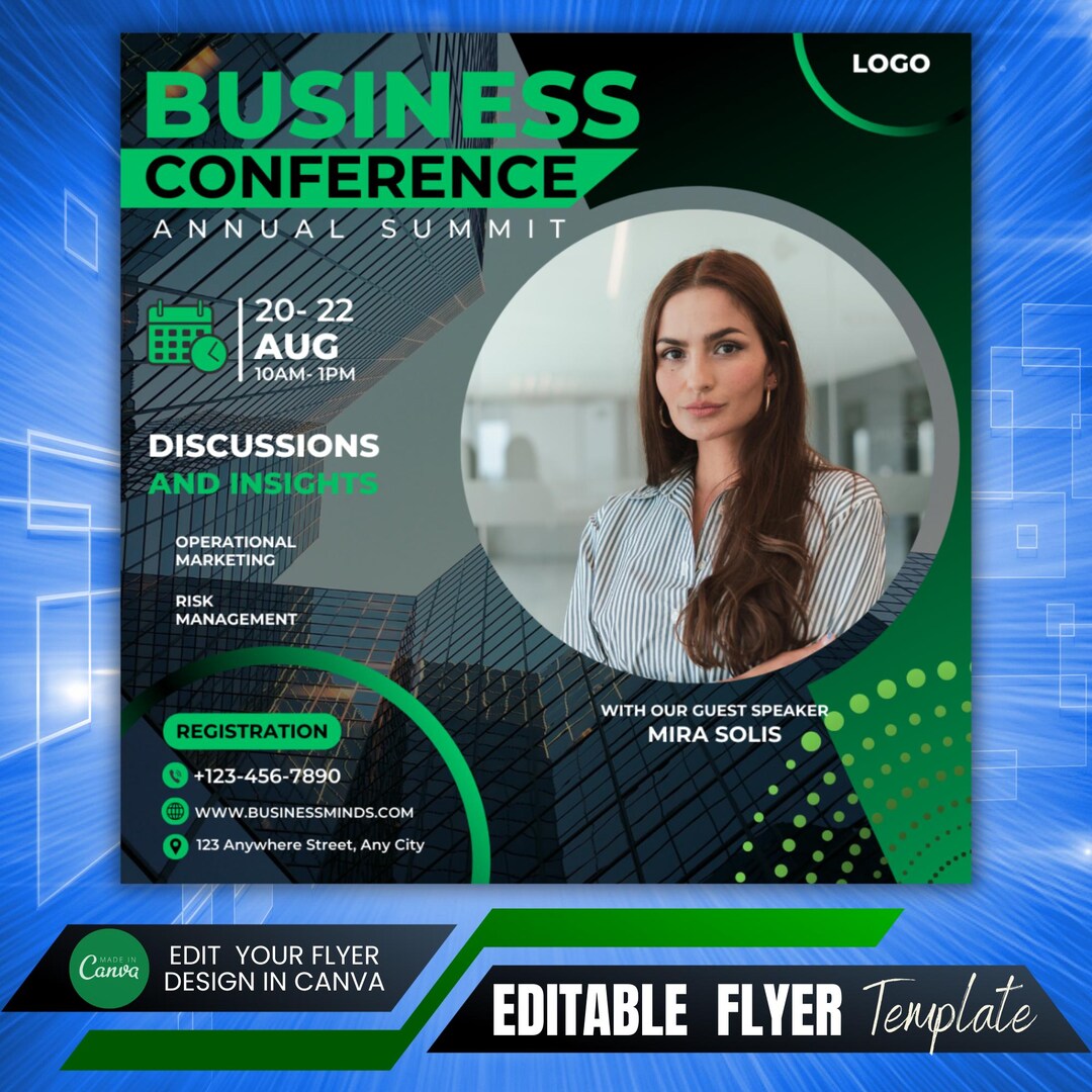 Business Conference Flyer Template. Women's Empowerment Ad. Social ...