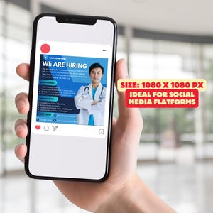 Professional Doctor Hiring Flyer Template | Editable Canva Medical ...