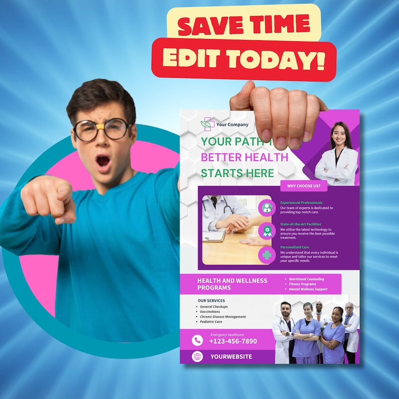 Healthcare Services Flyer Template. Customizable Medical Promotional ...