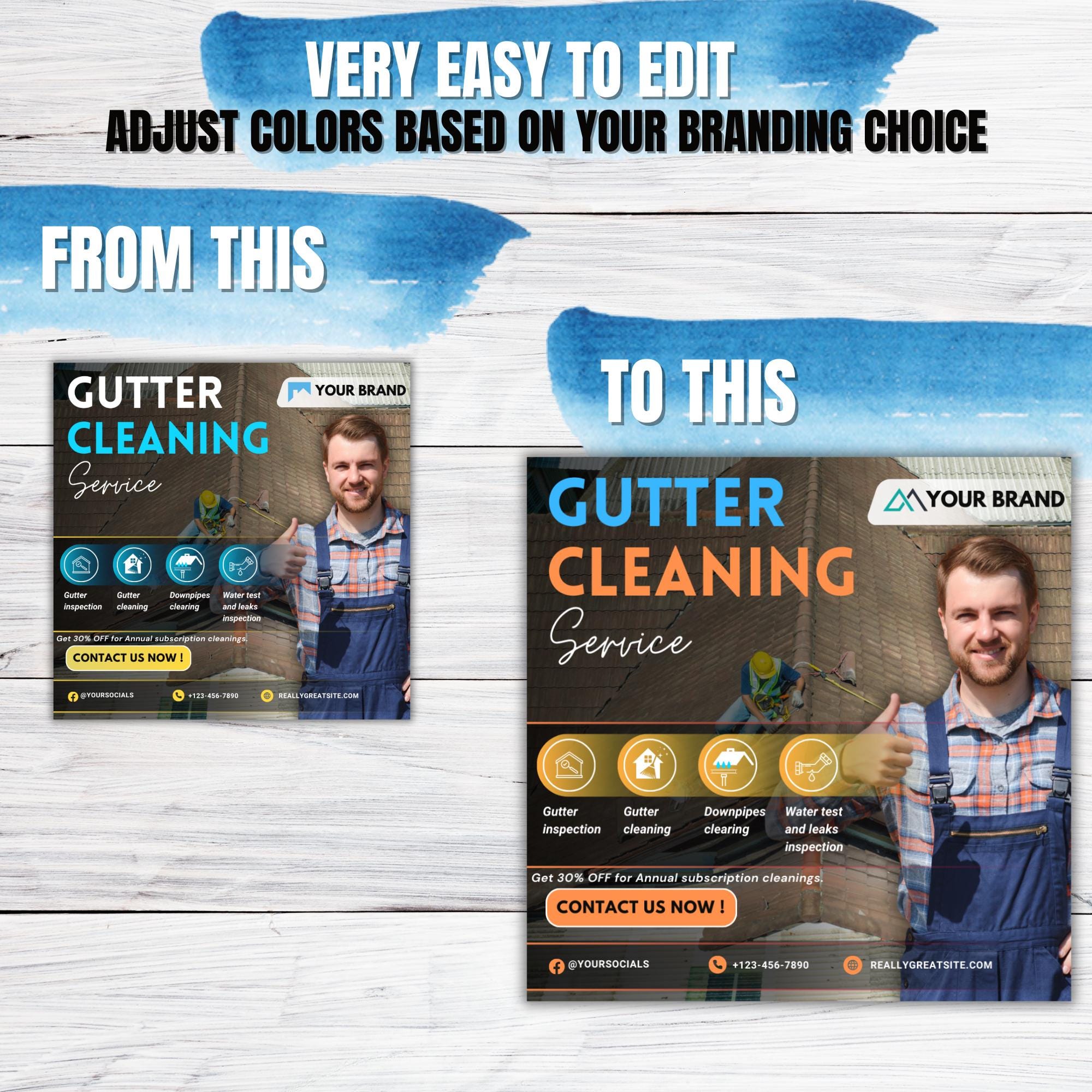 Gutter Cleaning Services Flyer Template. Social Media Posting Flyer for ...