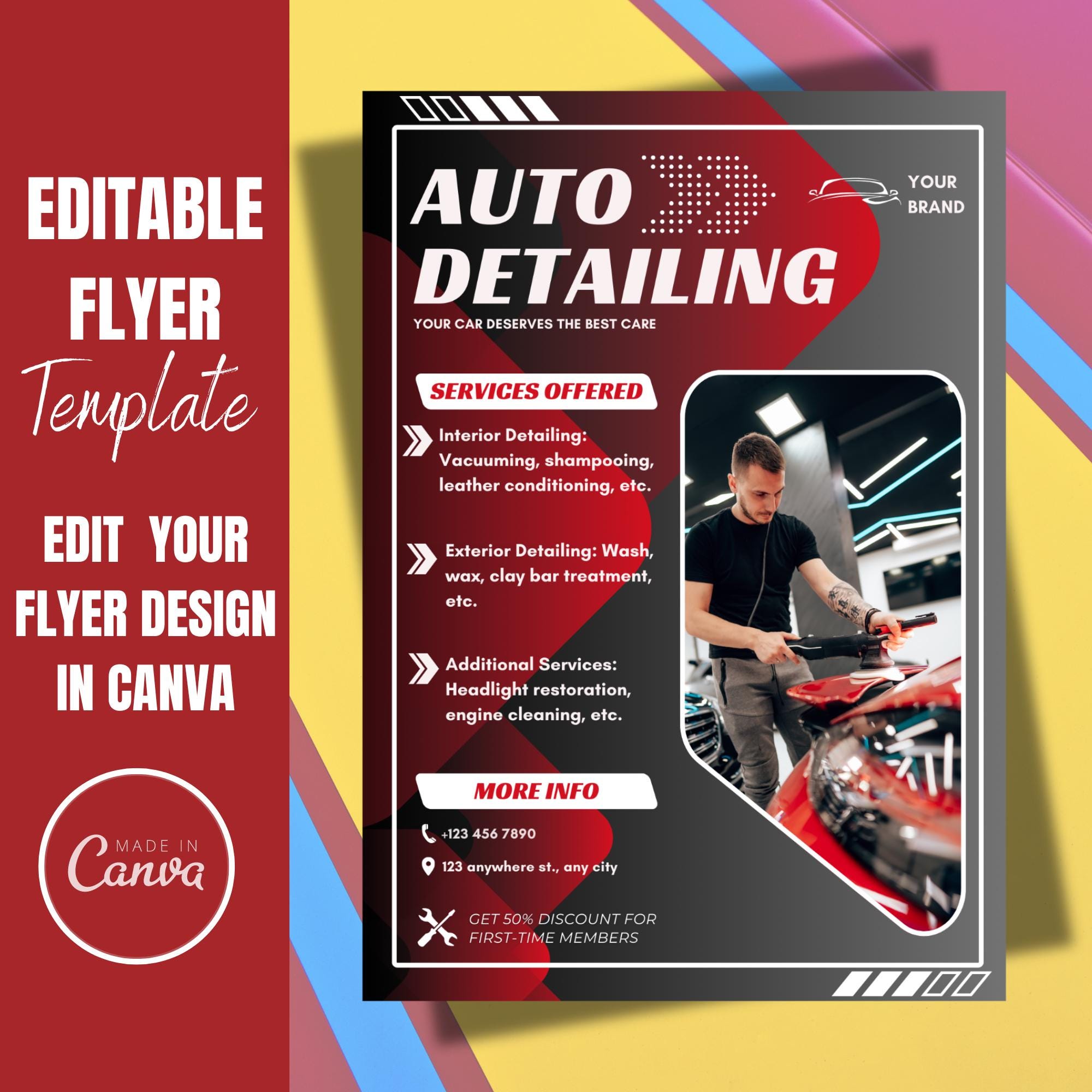 Professional Auto Detailing Services Flyer Template Design ...