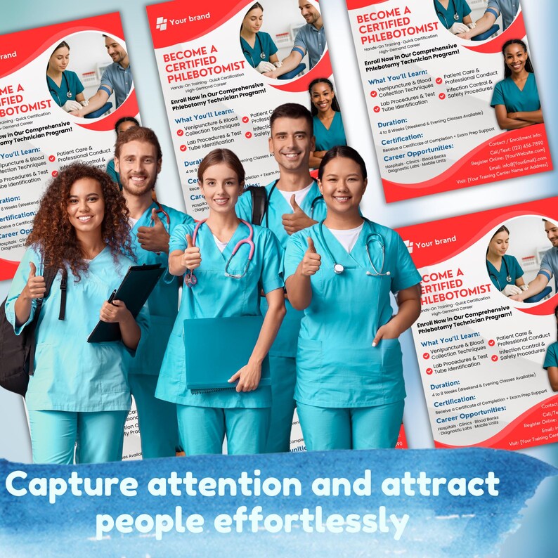 Phlebotomy Training Flyer Template: Editable Medical Course Promo ...
