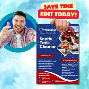 Septic Tank Cleaner Flyer Template: Canva Design (digital Download) - Etsy