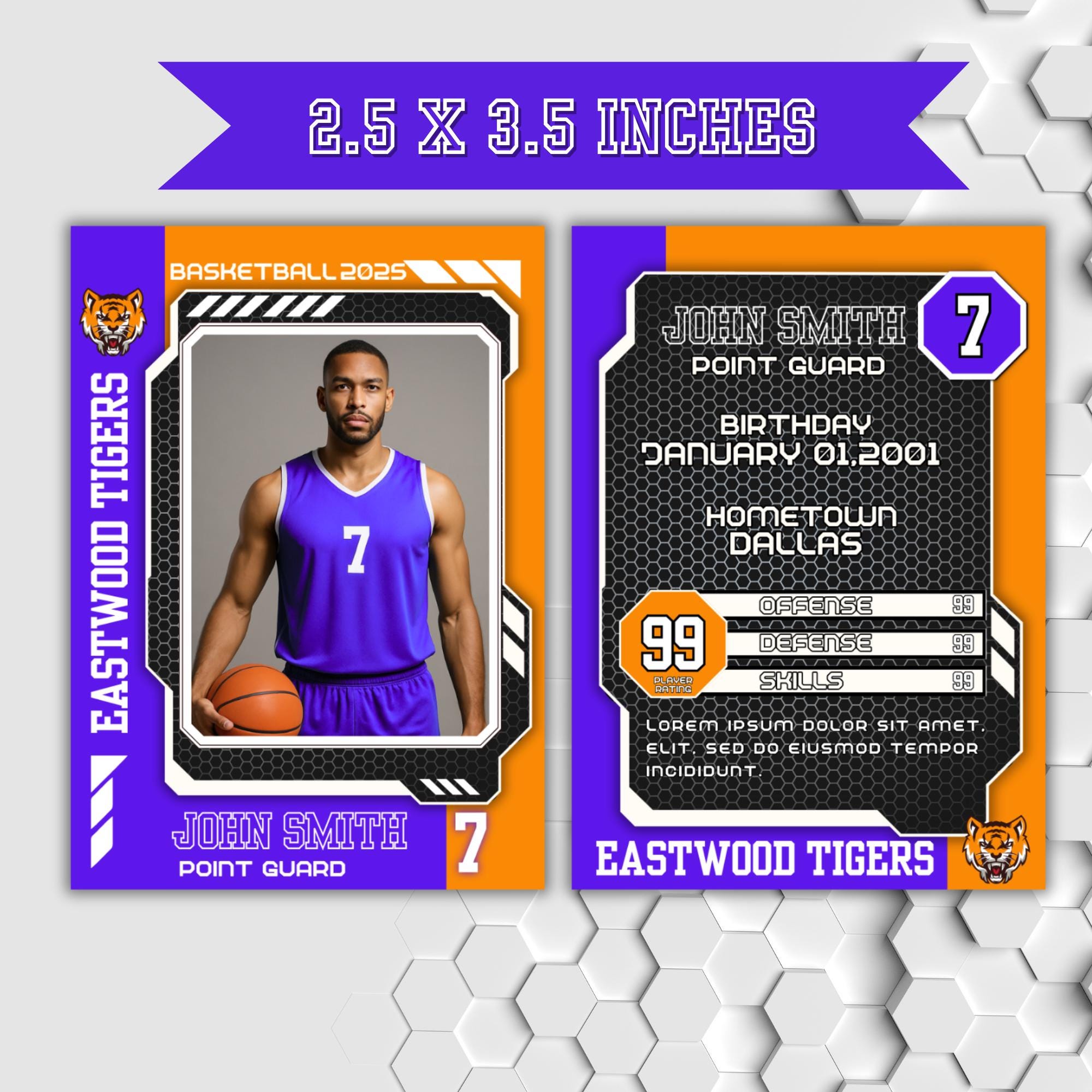 Basketball Trading Card Template | Editable Sport Trading Card Design ...