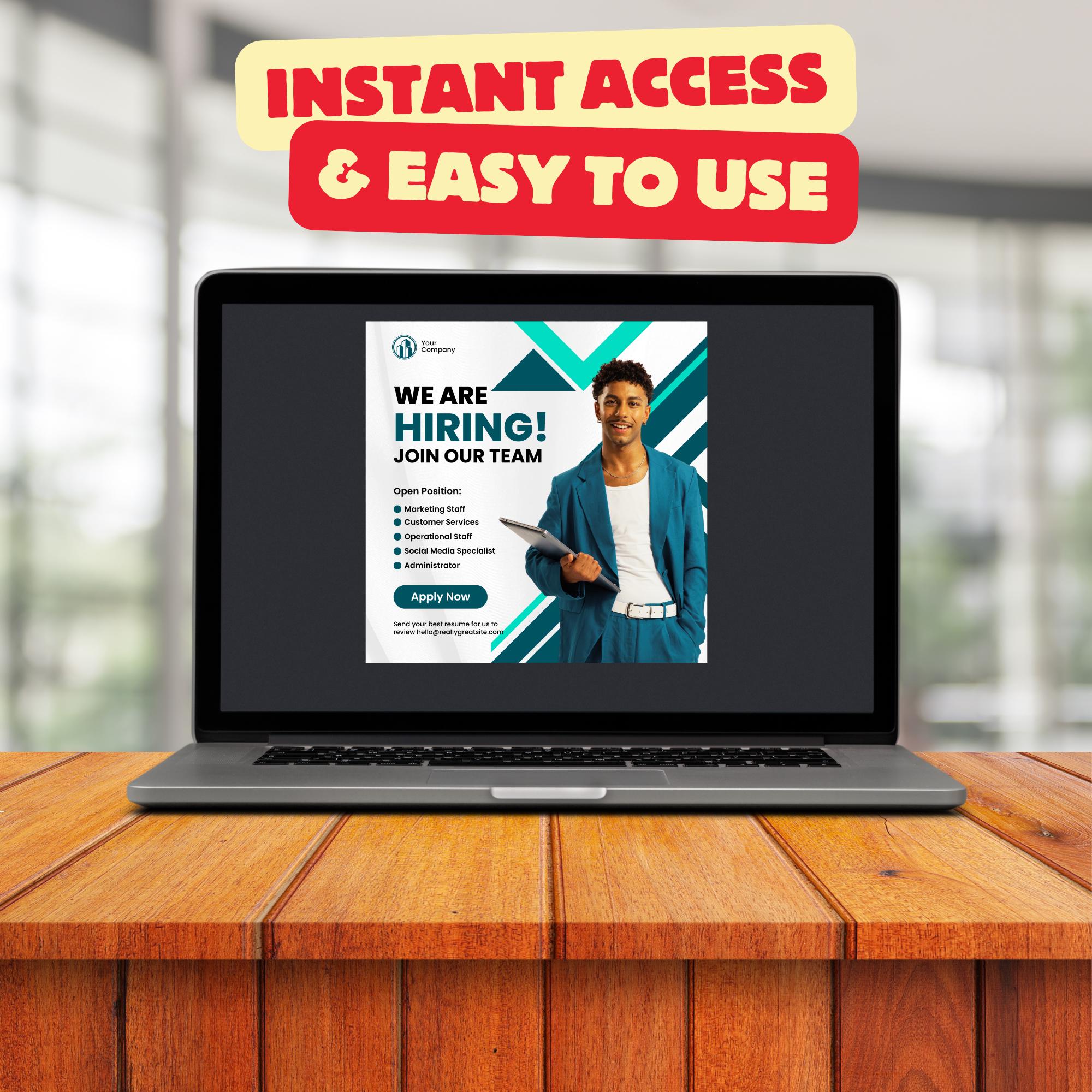 Editable Hiring Flyer Template: Modern Canva Design (digital) - Etsy