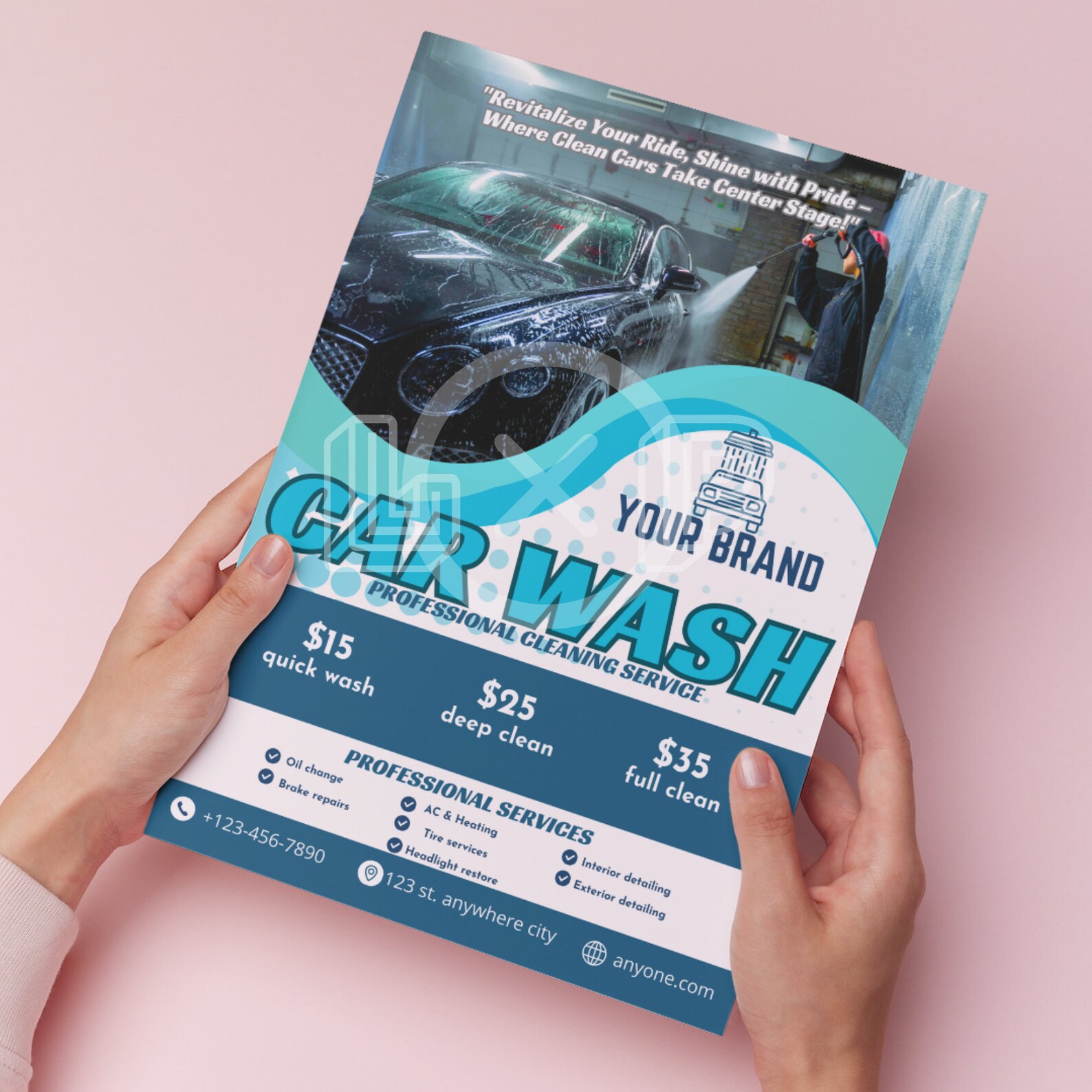 Professional Car Wash Promotion - DIY Flyer Template - Instant Digital ...