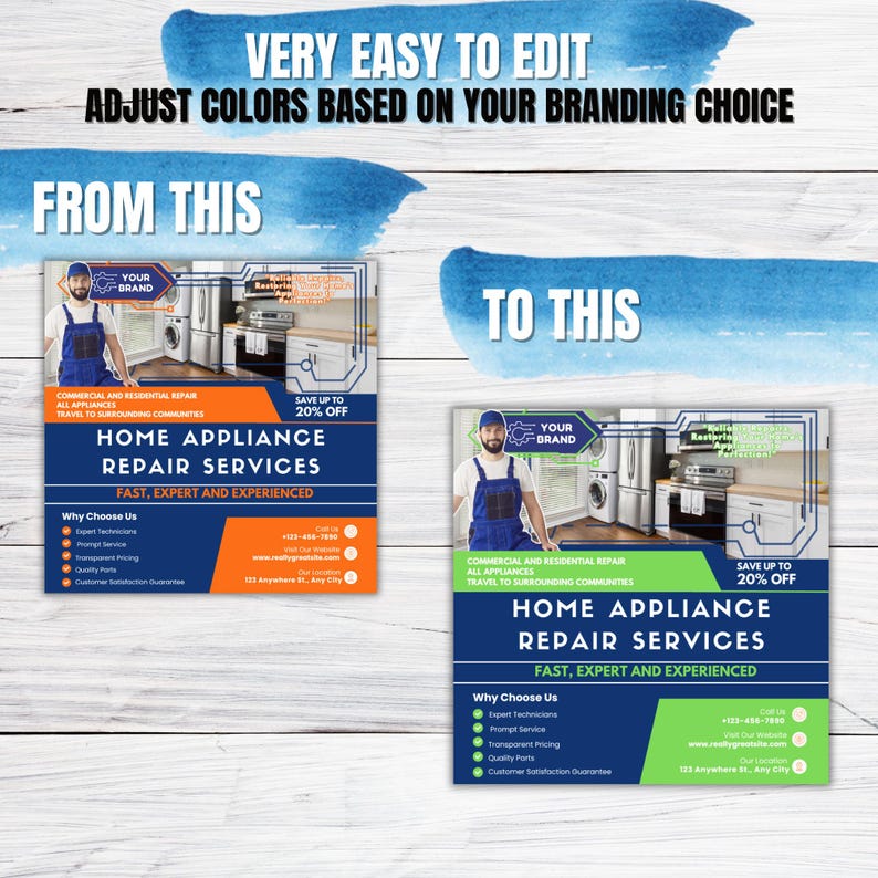 Editable Appliance Repair Flyer Template | Instant Download Easy Edit ...