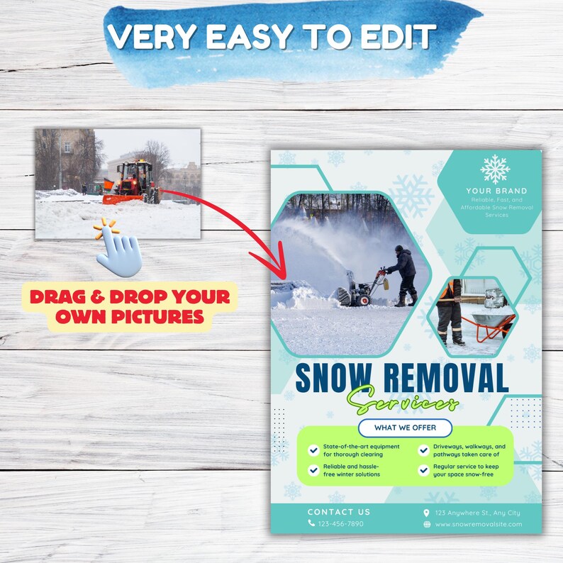 Snow Removal Service Flyer Template. Snow Removal Business Promotional ...