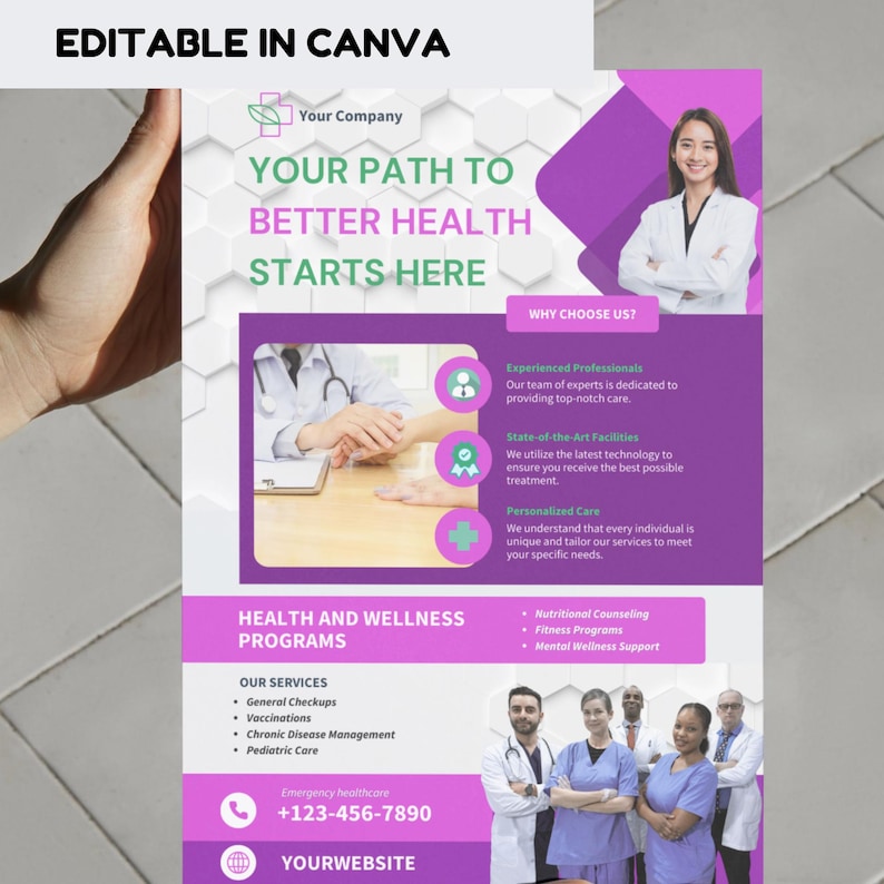Healthcare Services Flyer Template. Customizable Medical Promotional ...