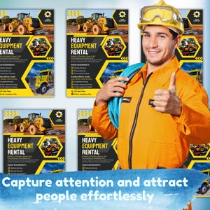 Heavy Equipment Rental Flyer Template: Editable Canva Design - Etsy