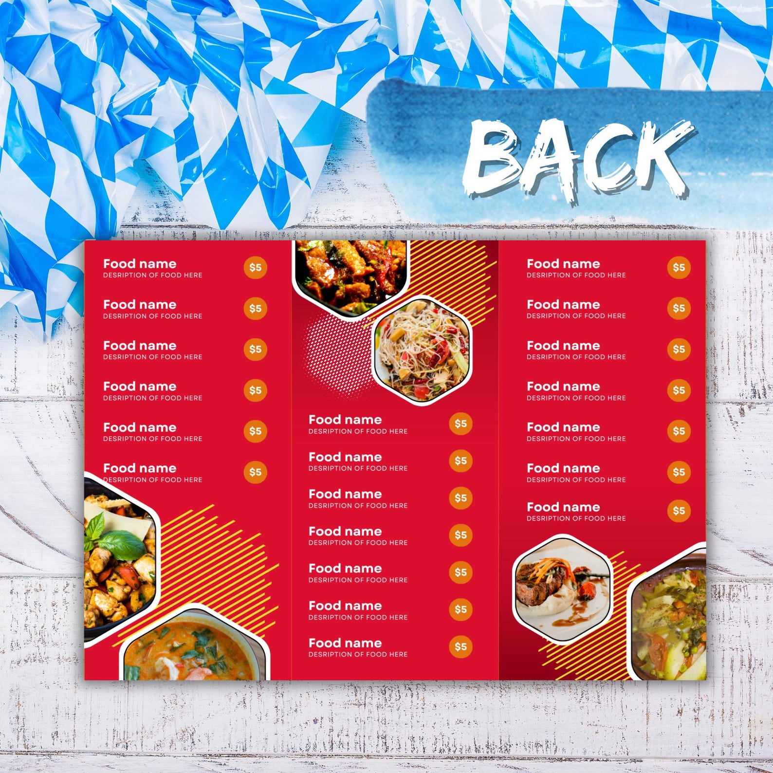 Printable Trifold Food Menu Template Customize Your Restaurant Menu ...