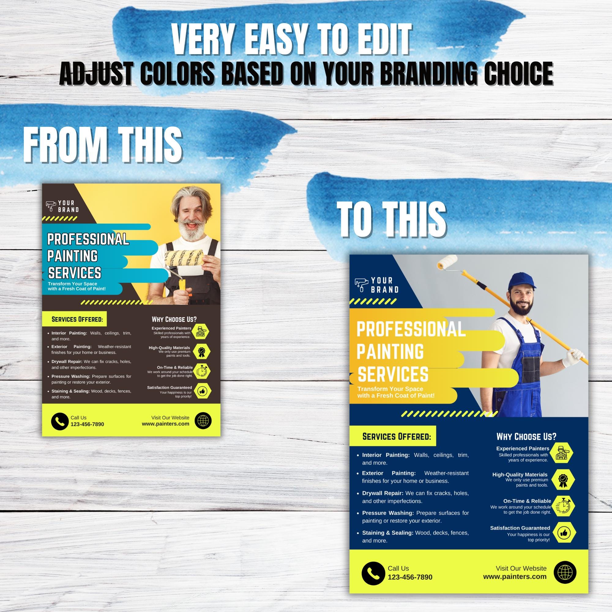 Painting Services Flyer Template | Editable Flyer Design for Painting ...