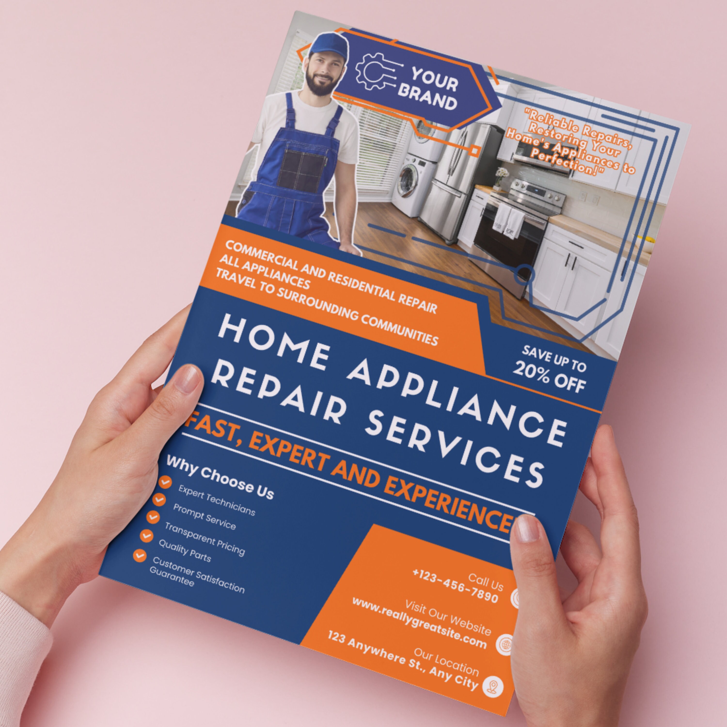 Appliance Repair Flyer Template: Editable Canva Design (digital ...