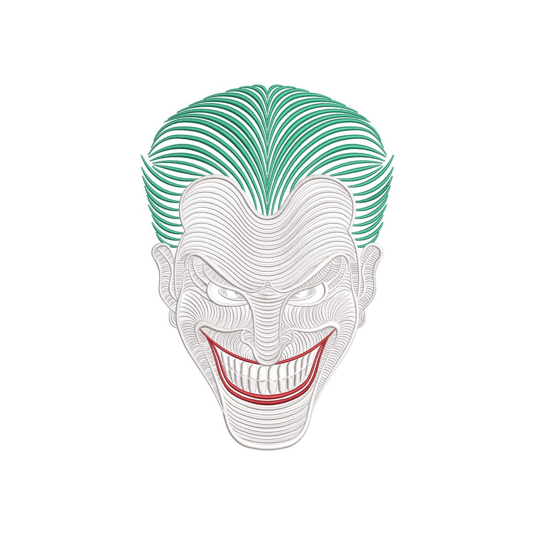 Joker Face Embroidery Design – Evil Smile Villain Machine Patch File ...