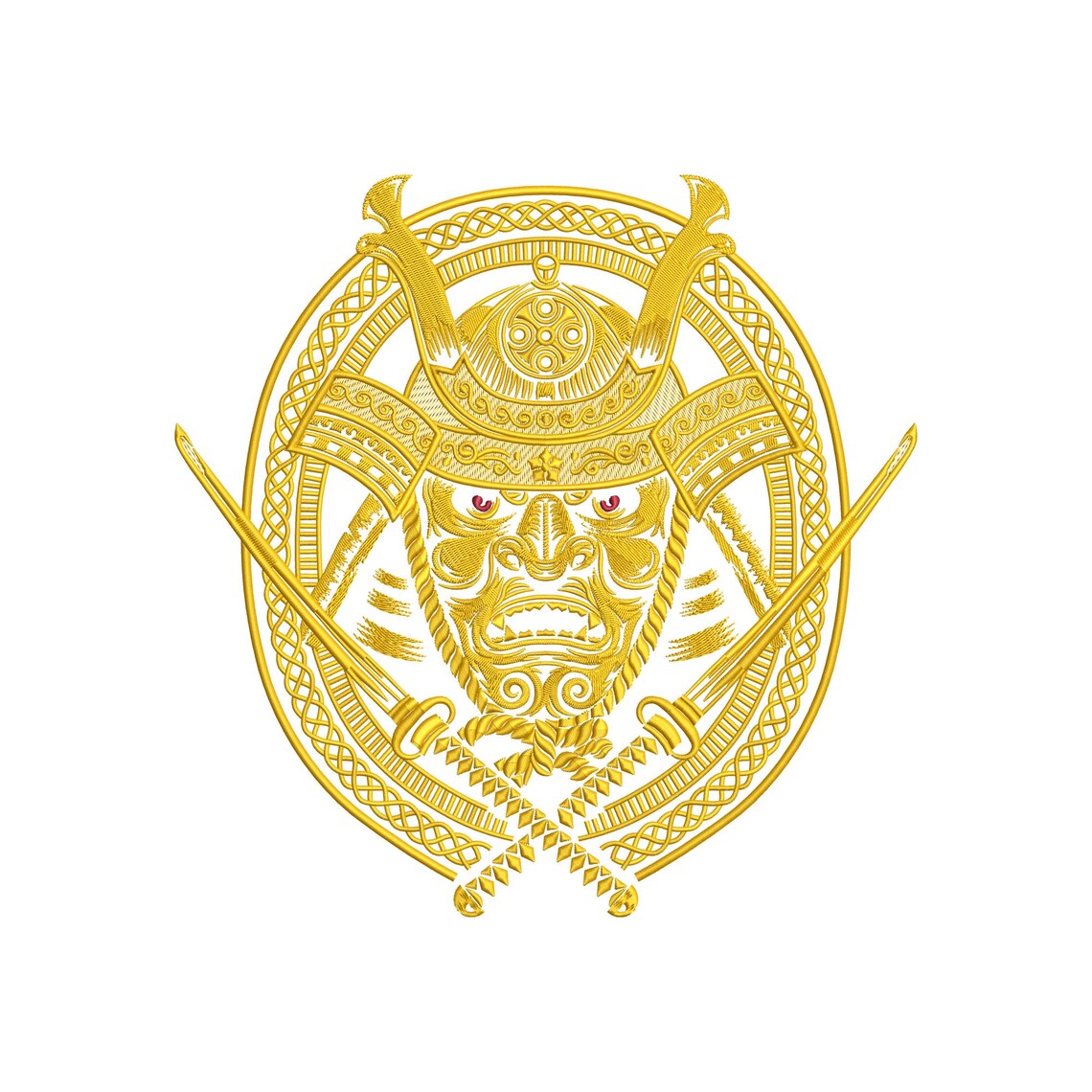 Samurai Embroidery Machine Design, Samurai Head, Japan Embroidery ...