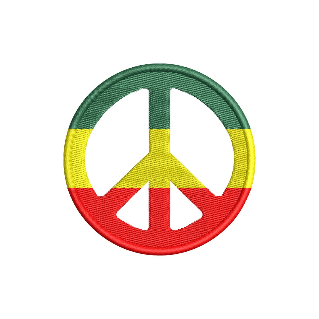 Rasta Peace Sign Machine Embroidery Design. Digitized Embroidery - Etsy