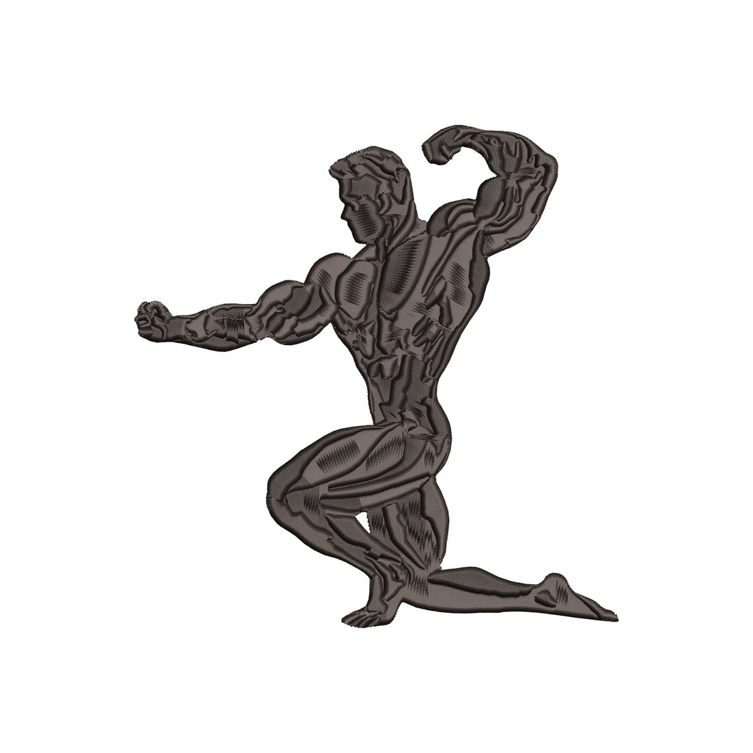Bodybuilder Machine Embroidery Design, Bodybuilding, 3 Sizes. Digitized ...