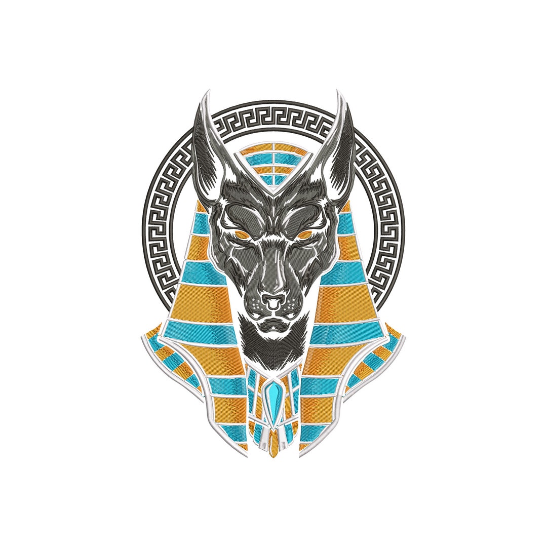 Anubis Embroidery Design – Egyptian God Head for Machine Embroidery, 3 ...