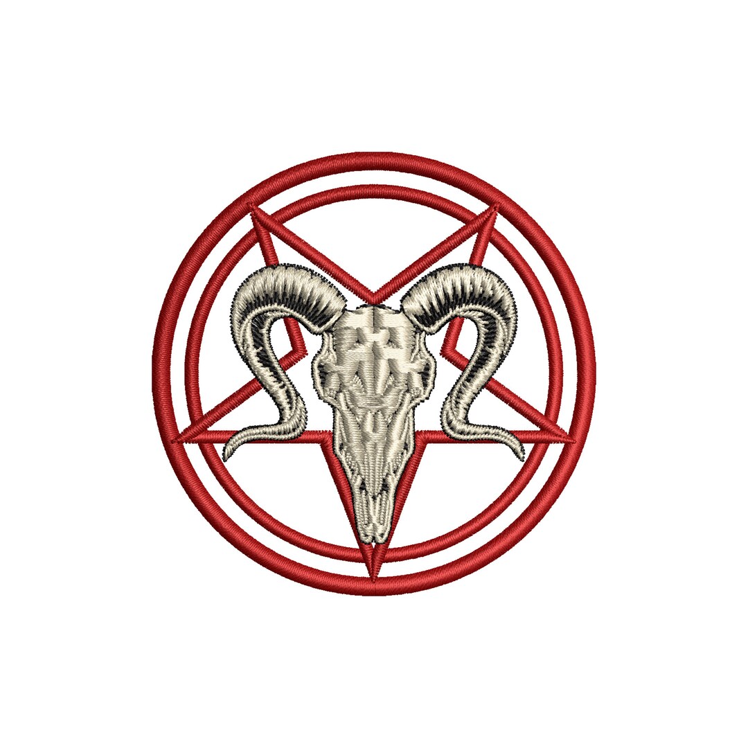 Baphomet Pentagram 666 Machine Embroidery Design. Digitized Embroidery ...