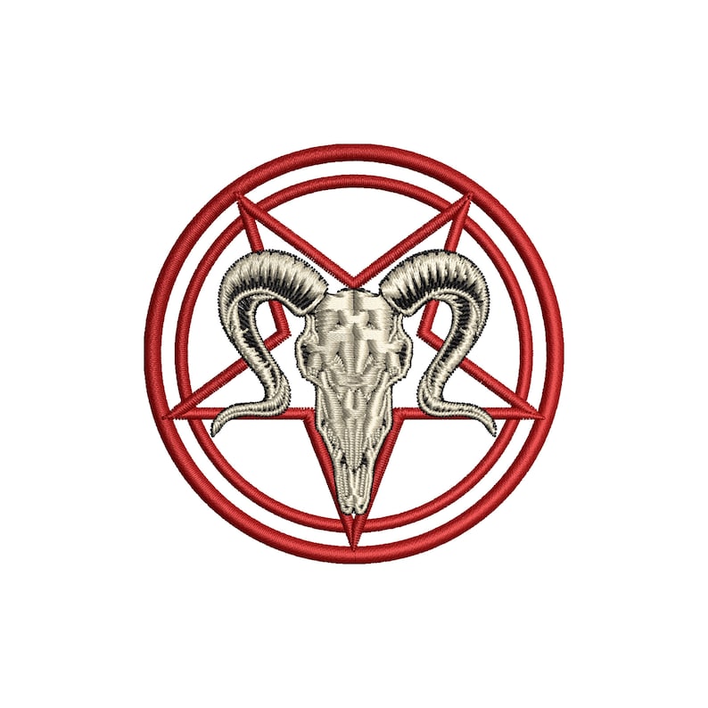 Baphomet Pentagram 666 Machine Embroidery Design. Digitized Embroidery ...