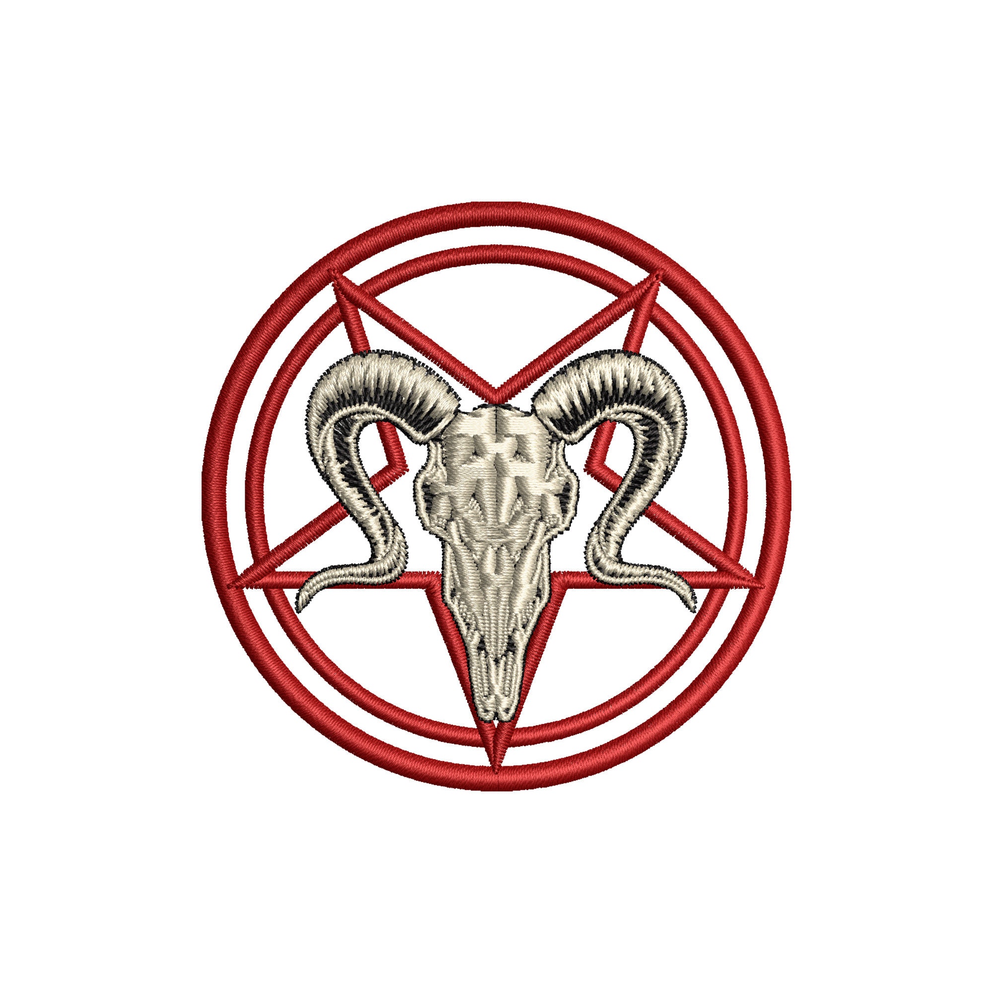 Baphomet Pentagram 666 Machine Embroidery Design. Digitized Embroidery ...