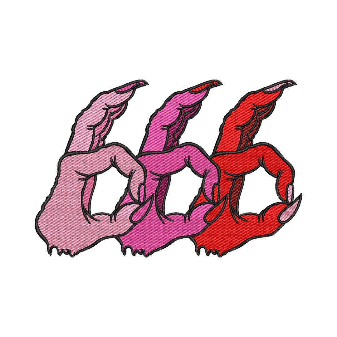 666 Machine Embroidery Design. Digitized Embroidery - Etsy