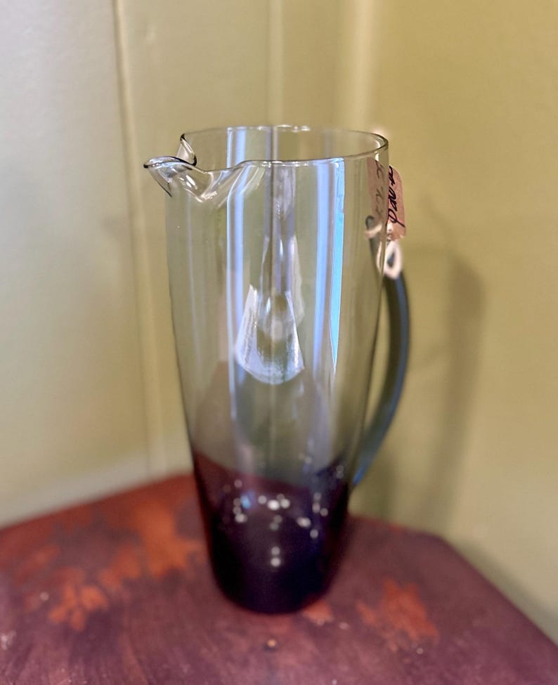 Mid Century Modern Smoked Glass Pitcher Mid Mod Barware MCM Vintage ...