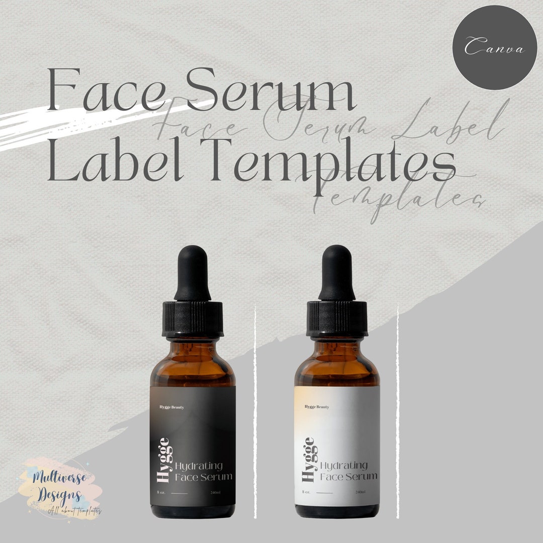 Skincare Dropper Bottle Label Template Serum Label Template - Etsy